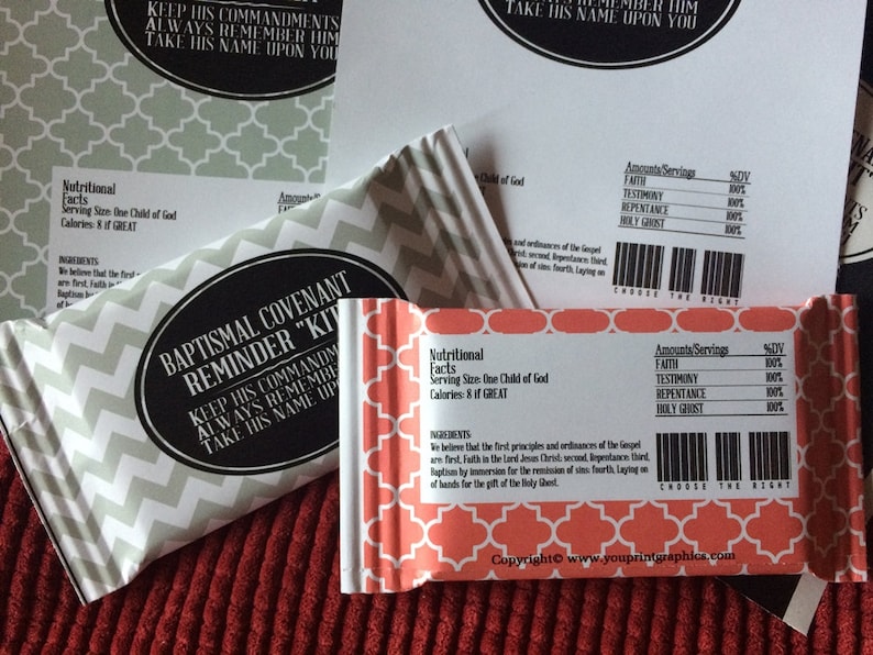 LDS Baptism Kit Kat Wrappers- INSTANT DOWNLOAD -candy Bar Wrappers ...