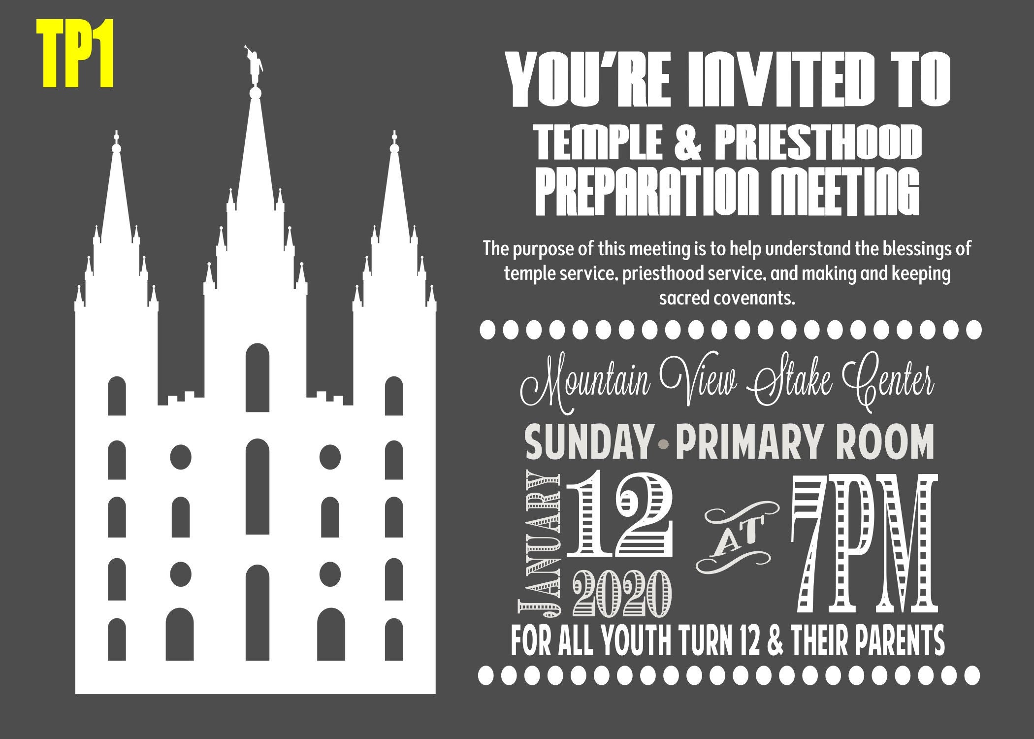 LDS Temple and Priesthood Preparation Invite **DIGITAL FILE** - Etsy
