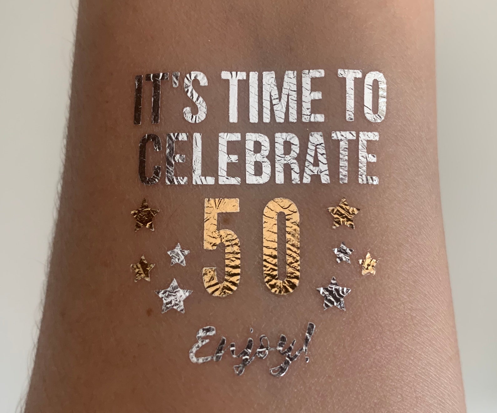Temporary Metallic Tattoos for 50th Birthday Party - Etsy