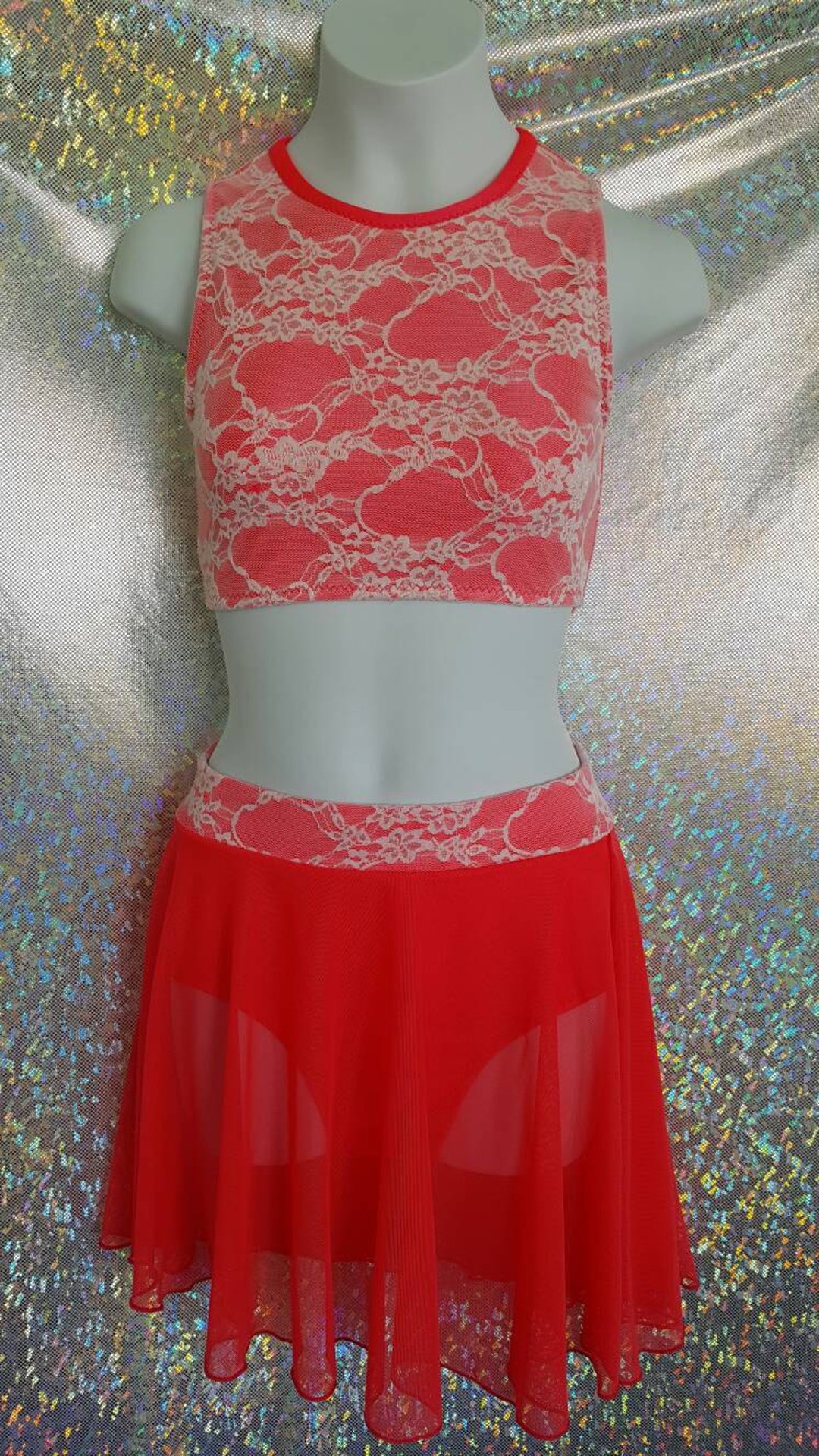 Style 8850 Lace Dance Costume With OPTIONAL BLING ANY - Etsy