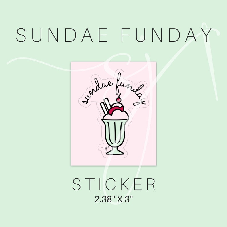 Sundae Funday Sticker Retro Ice Cream Parlor Stickers for - Etsy