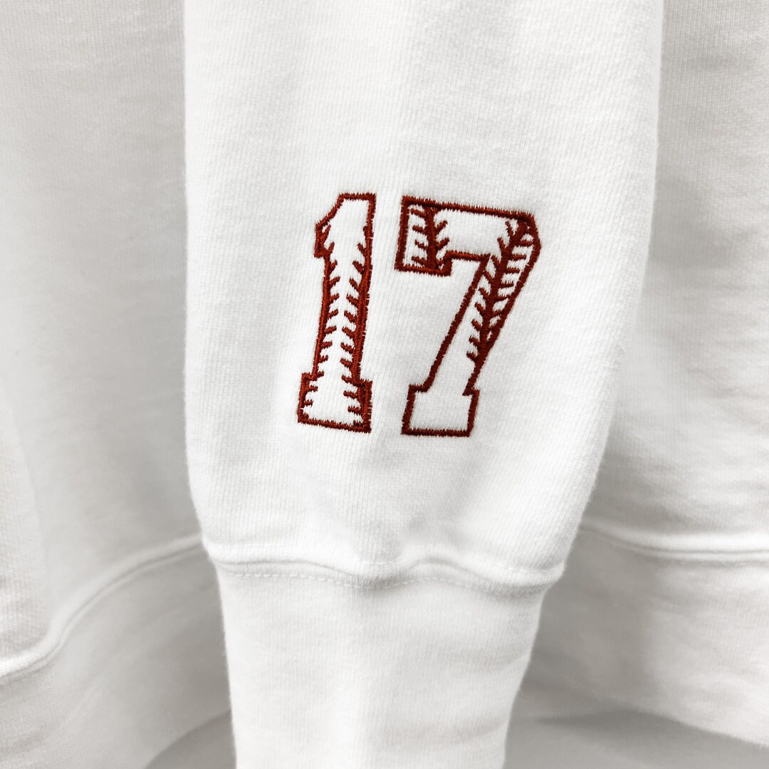 ADD ON Baseball Numbers Sleeve Embroidery, Sweatshirt Add-on, Does Not ...