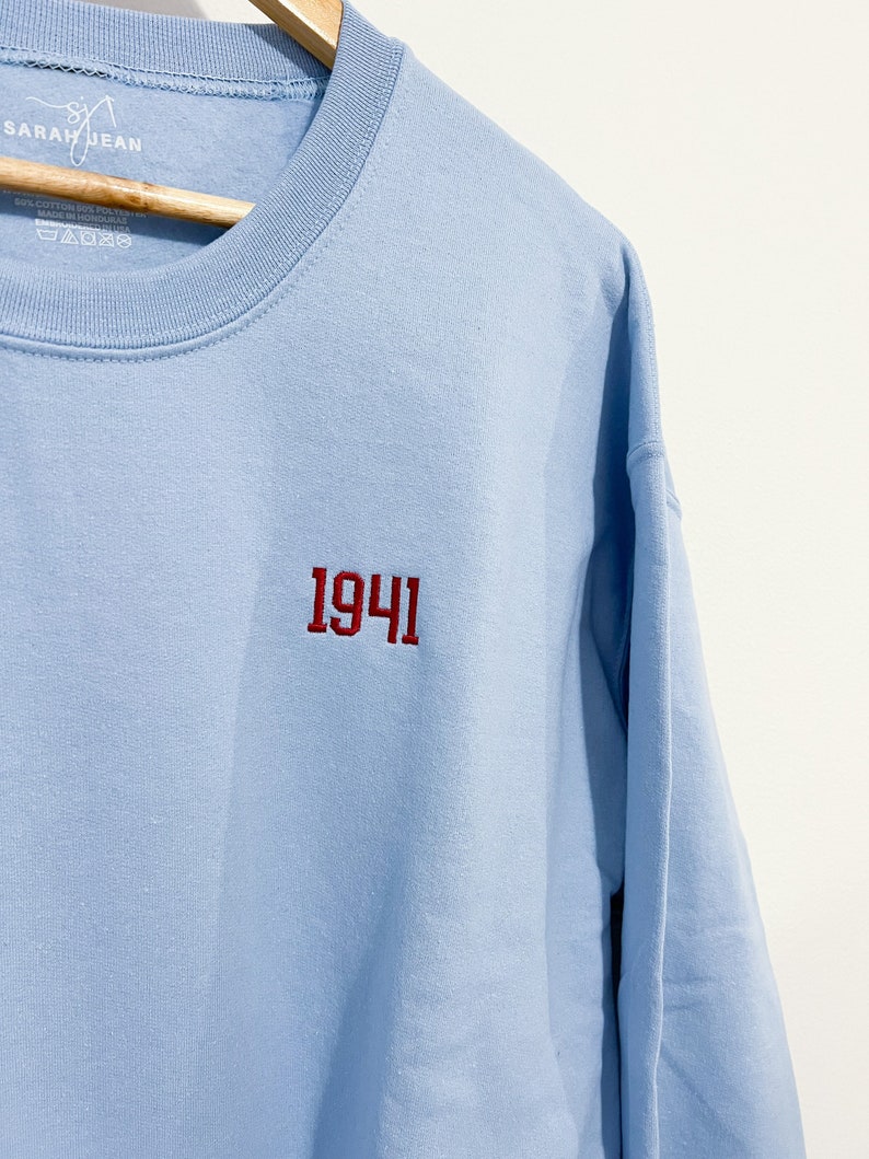 Custom Date Sweatshirt Personalized Embroidered Year Best - Etsy