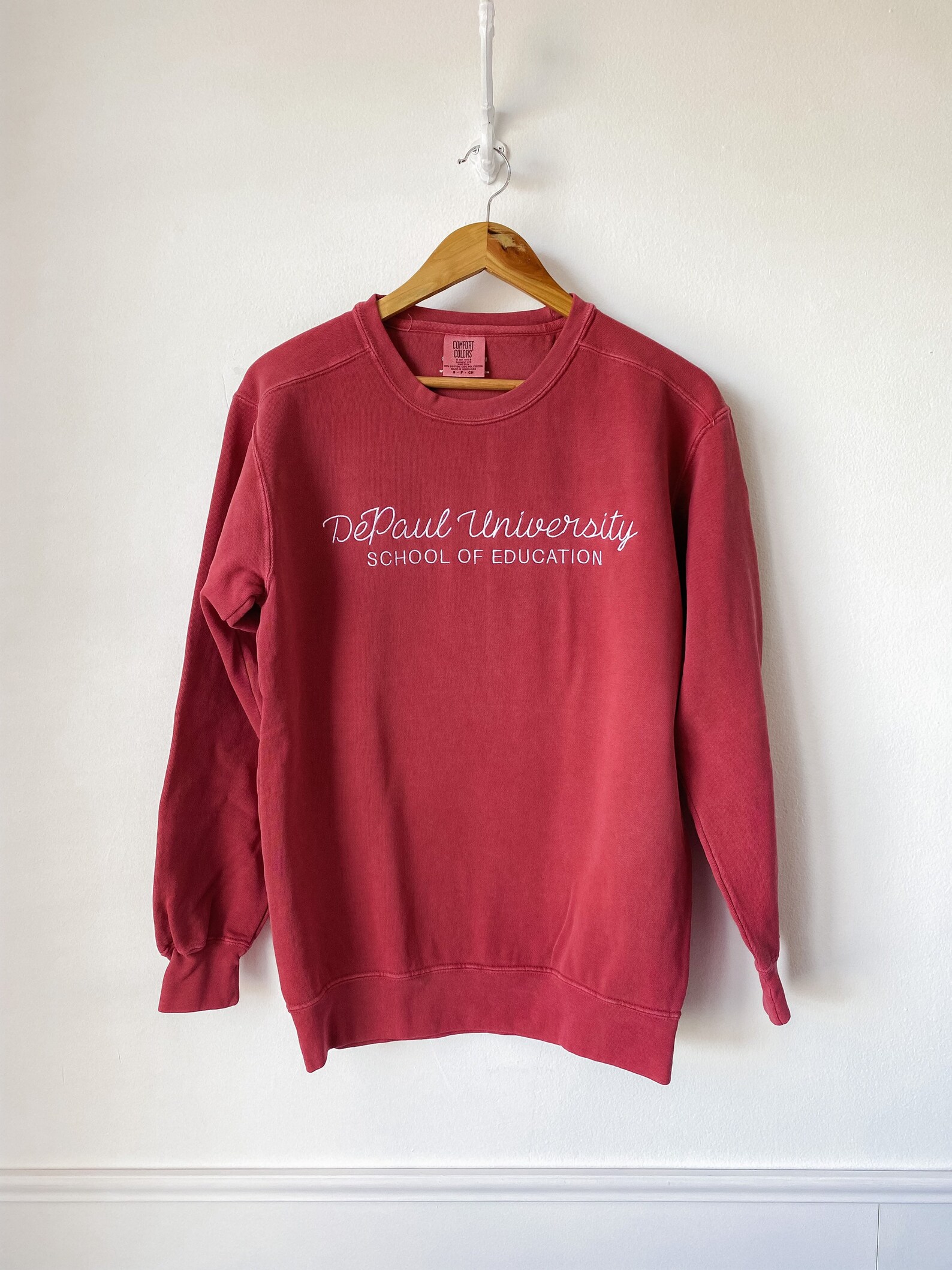 Cursive Custom Embroidered Comfort Colors Sweatshirt College | Etsy