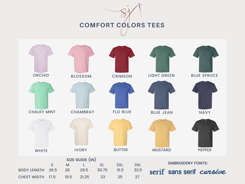 Custom Embroidered Comfort Colors T Shirt Personalize Your - Etsy