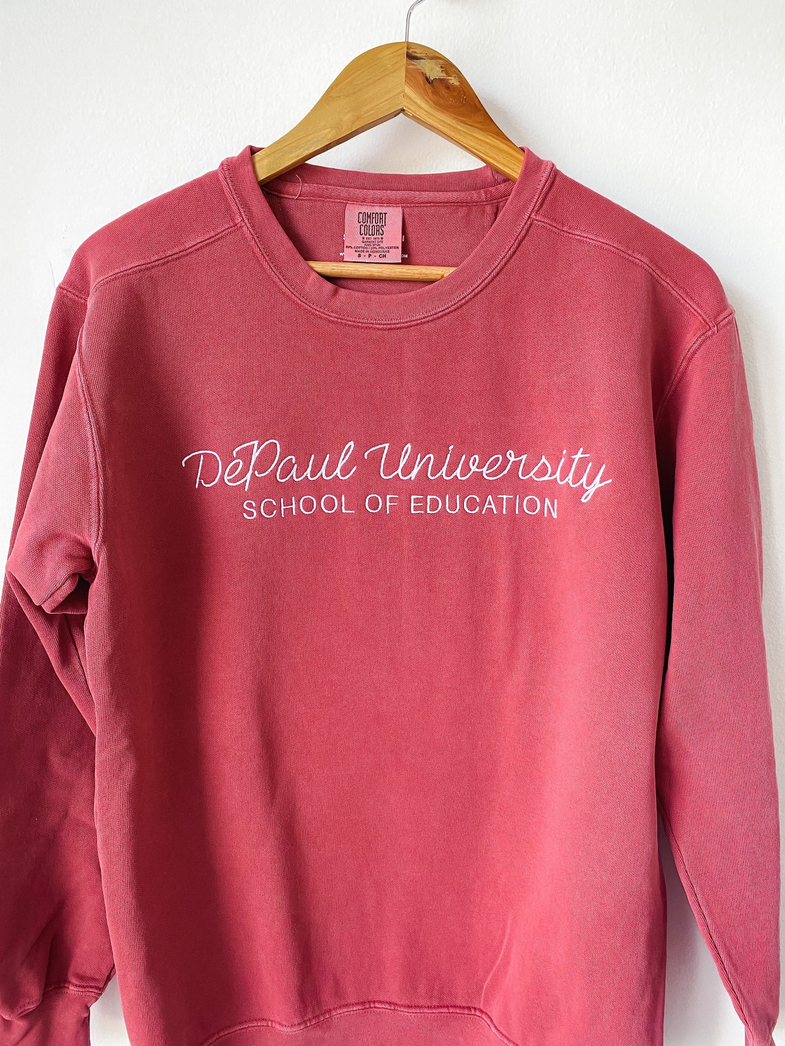 Cursive Custom Embroidered Comfort Colors Sweatshirt College | Etsy