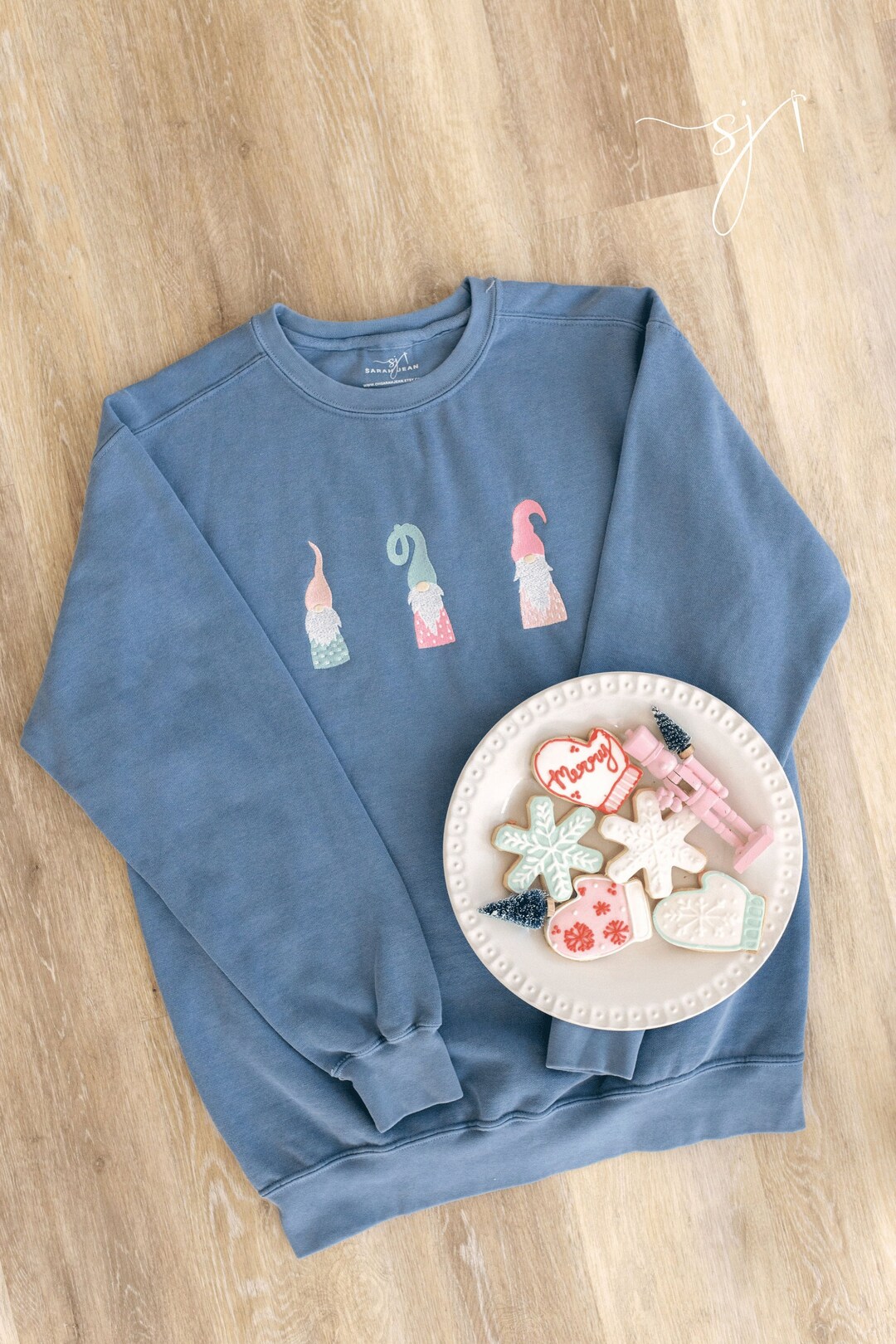 Winter Gnomes Comfort Colors Pink and Blue Embroidered - Etsy