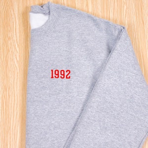 Custom Date Sweatshirt, Personalized, Embroidered Year, Best Friend ...