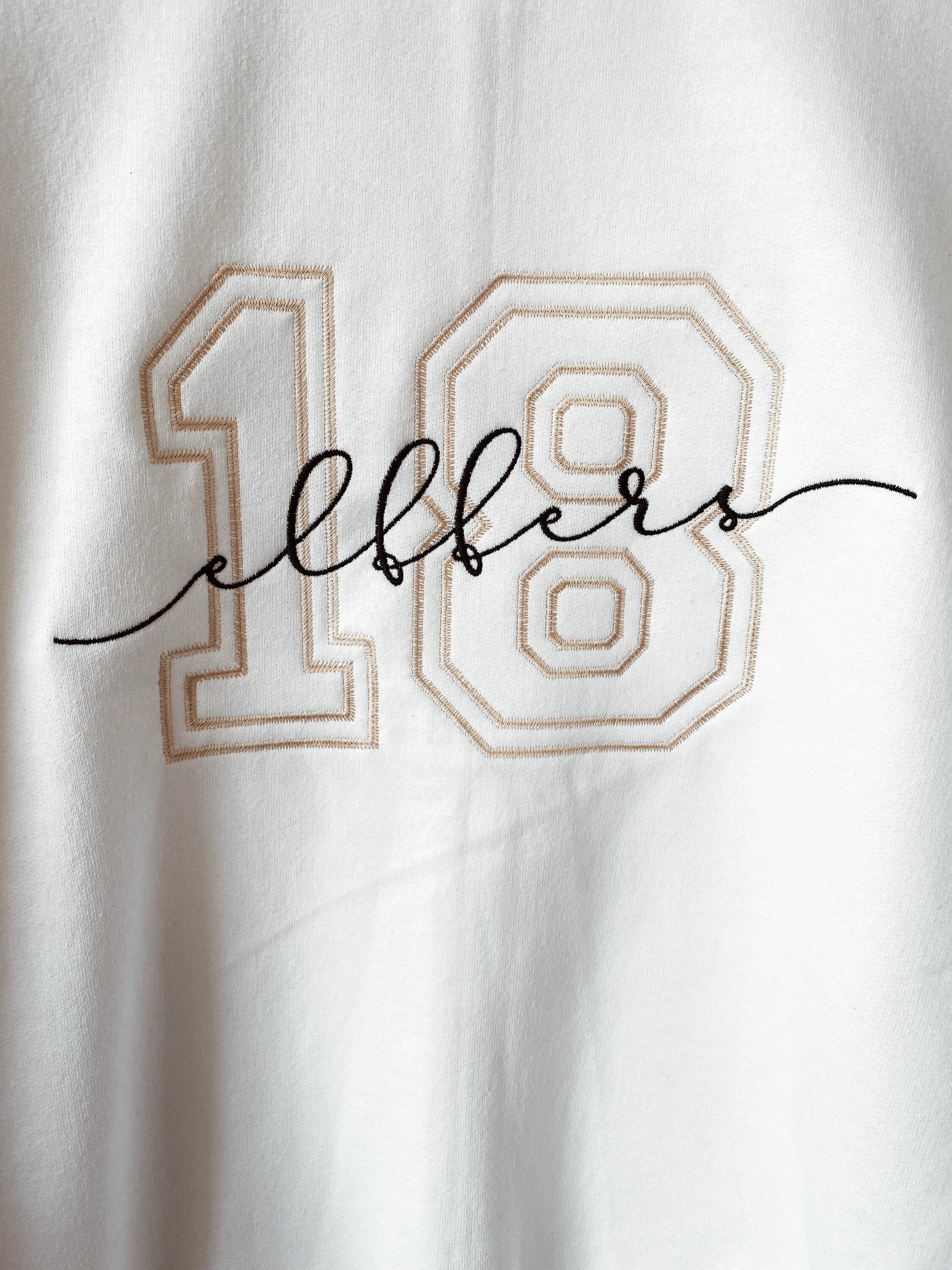 Custom Embroidered Varsity Block Number Letter sweatshirt | Etsy