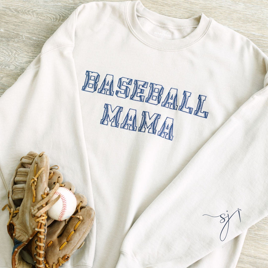 Custom Baseball Font Embroidered Crewneck Sweatshirt, Coach Gift ...