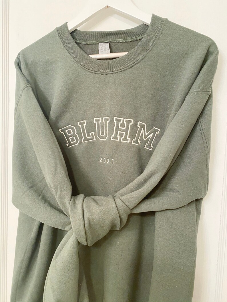 Custom Embroidered Varsity Block Letter sweatshirt | Etsy