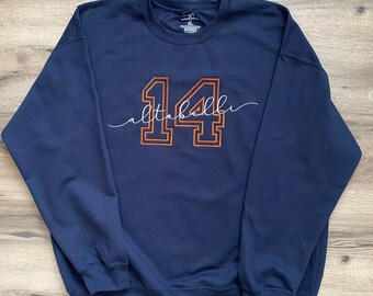 Custom Embroidered Varsity Block Letter Sweatshirt | Etsy