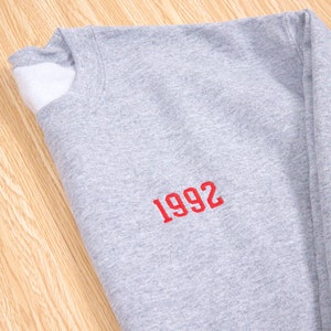 Custom Date Sweatshirt, Personalized, Embroidered Year, Best Friend ...