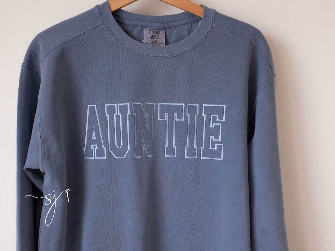 Varsity Block Letter Custom Embroidered Comfort Colors Sweatshirt ...