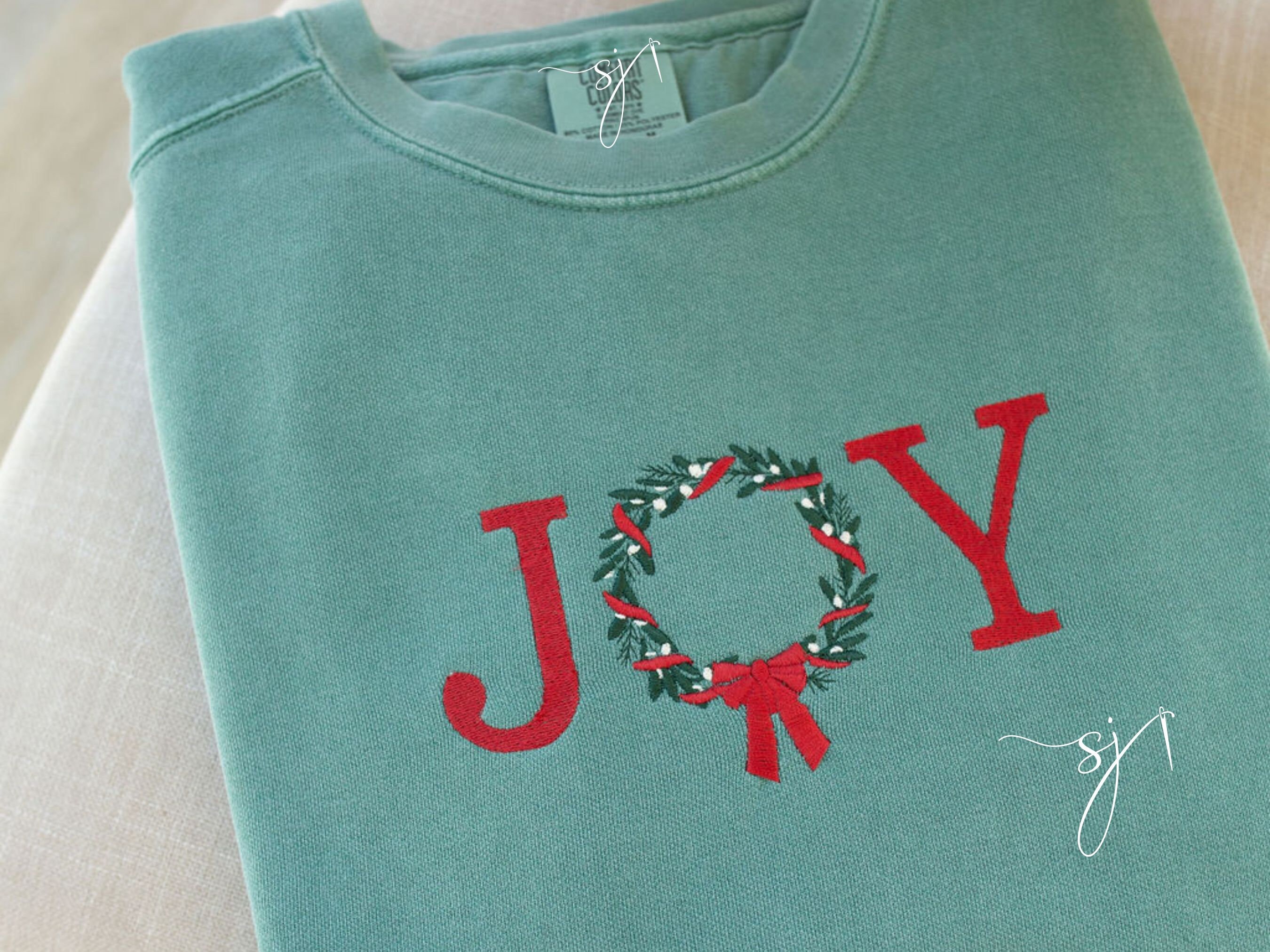 JOY Comfort Colors Embroidered Crewneck Sweatshirt Vintage - Etsy