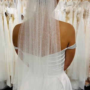 Sparkling Glitter Veil, Gorgeous Sparkly One Tier Veil, Glitter Wedding ...