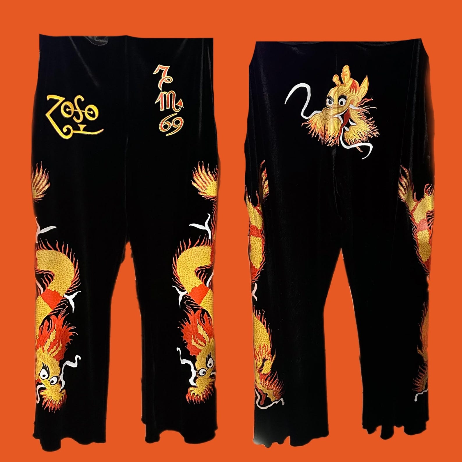 Jimmy Page Dragon Pants Led Zeppelin Vintage Stagewear Replica Made to ...