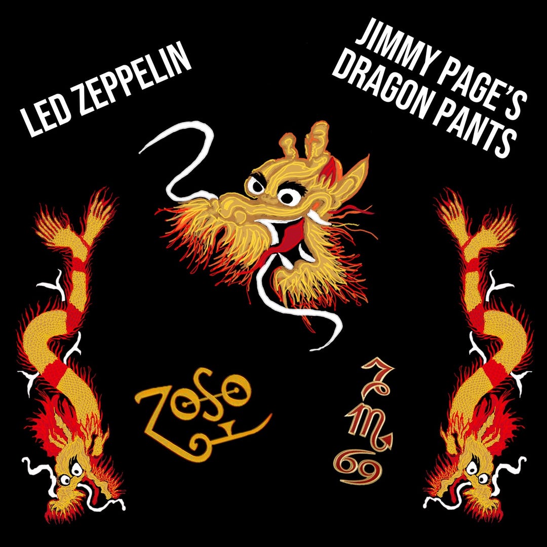 Jimmy Page Dragon Pants Led Zeppelin Vintage Stagewear Replica Made to ...