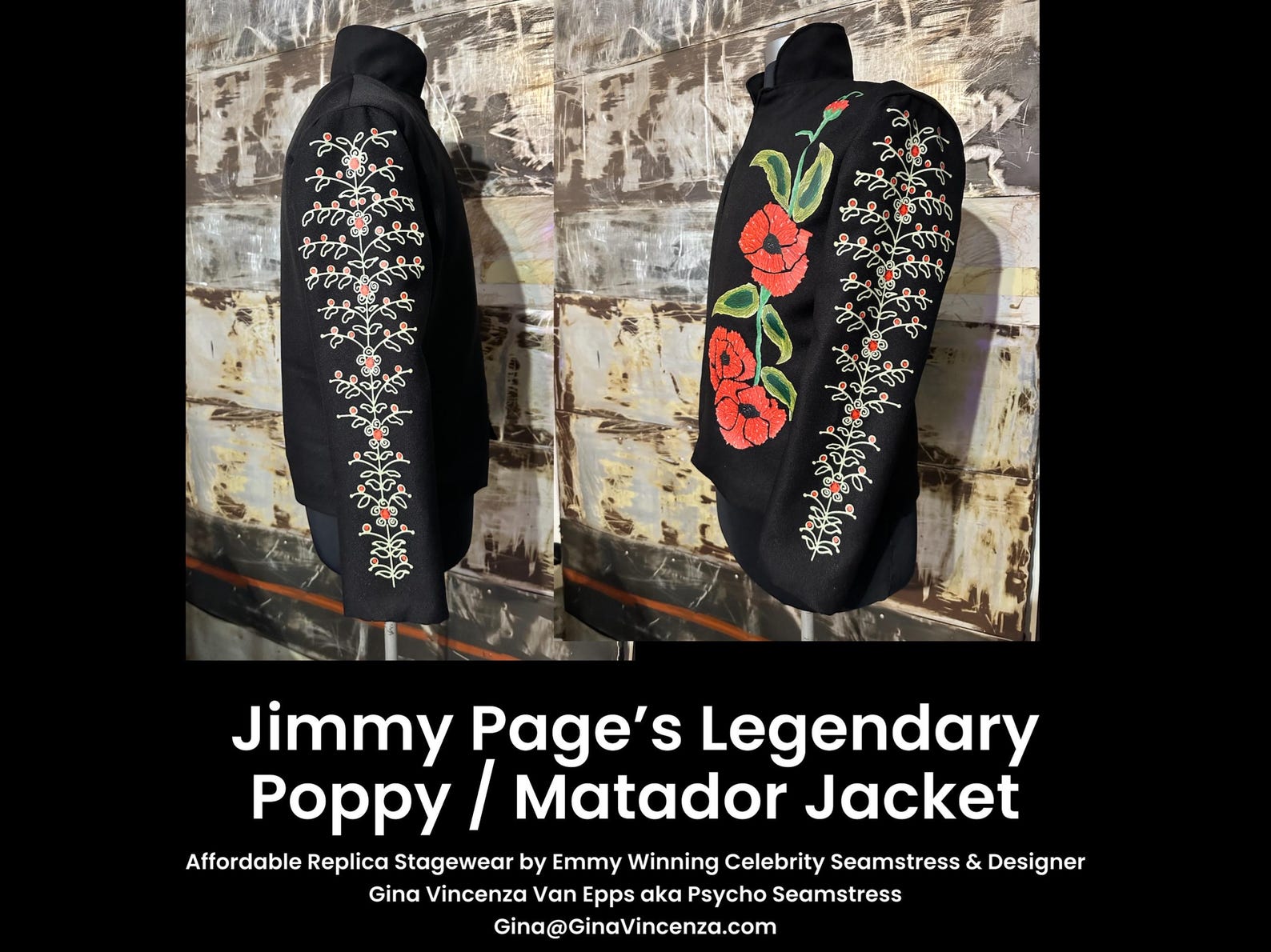 Jimmy Page Led Zeppelin Poppy Jacket Replica Stagewear Tribute - Etsy