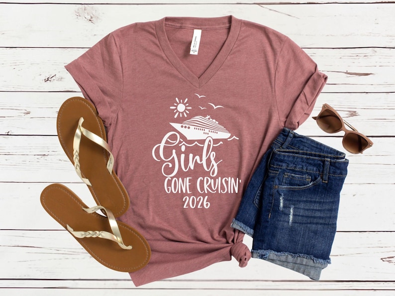 Girls Gone Cruisin’ 2026 V-neck Shirt, Cruise Trip T-shirt, Matching ...