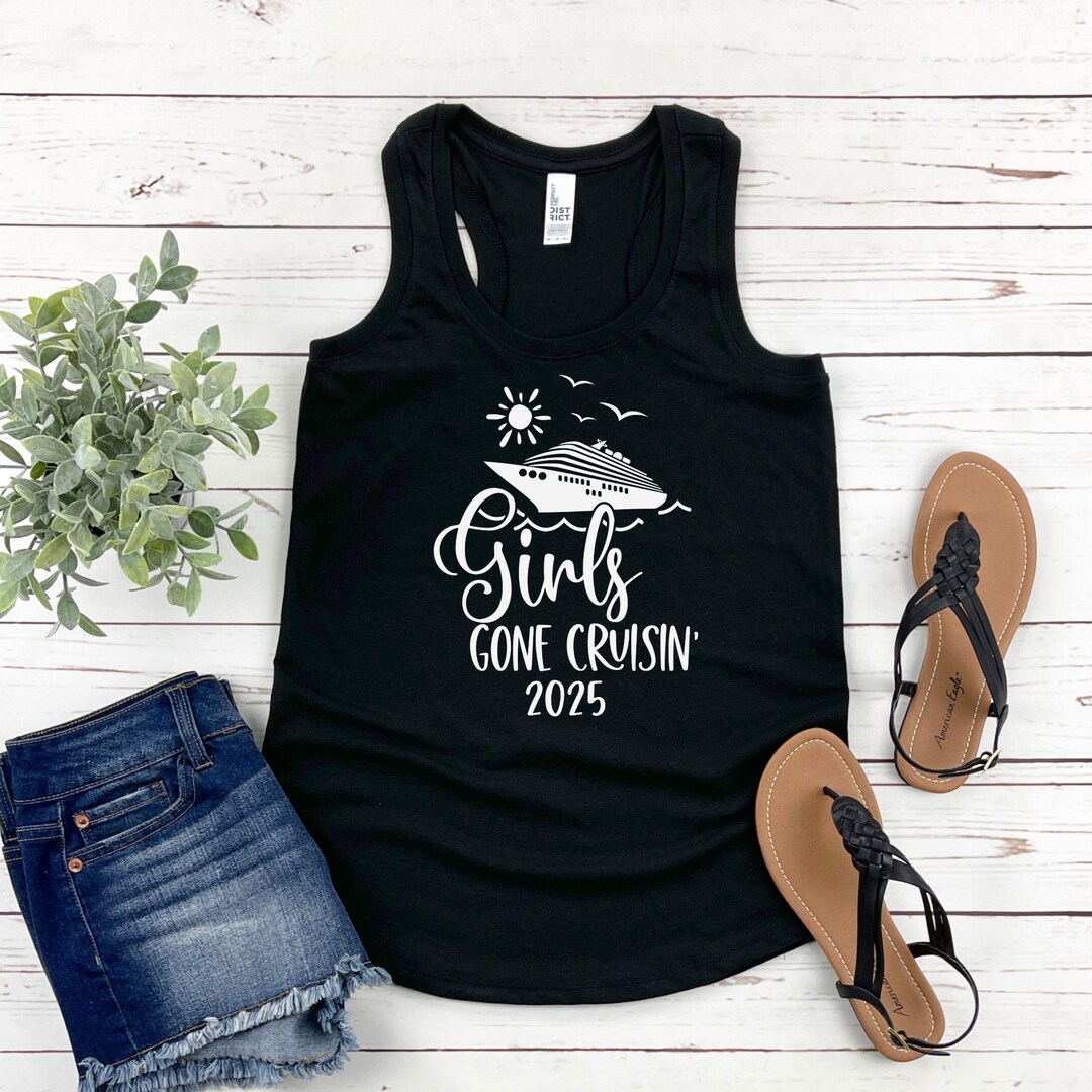 Girls Gone Cruisin' 2025 Racerback Tank Top, Cruise Trip, Matching ...