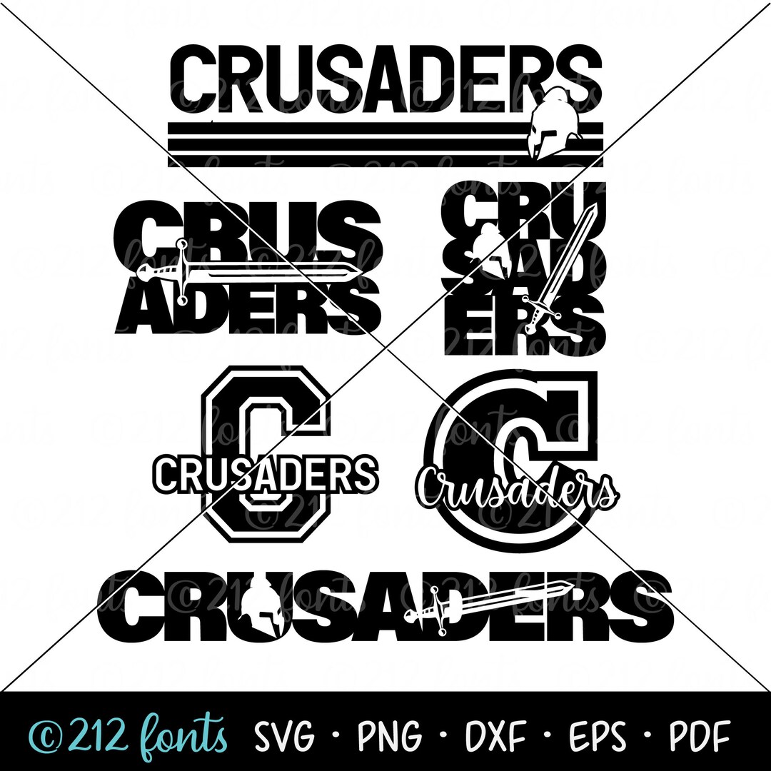 Crusaders Mascot SVG Graphics Pack: School Team Art (digital Download ...