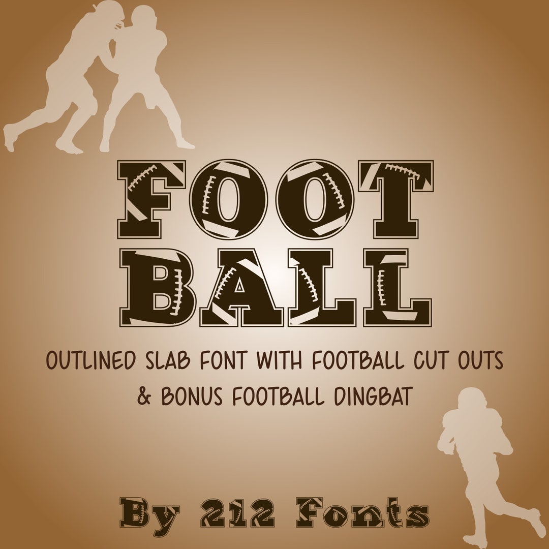 Football Slab Font, Layered Outline Font, College Font, Football Jersey ...