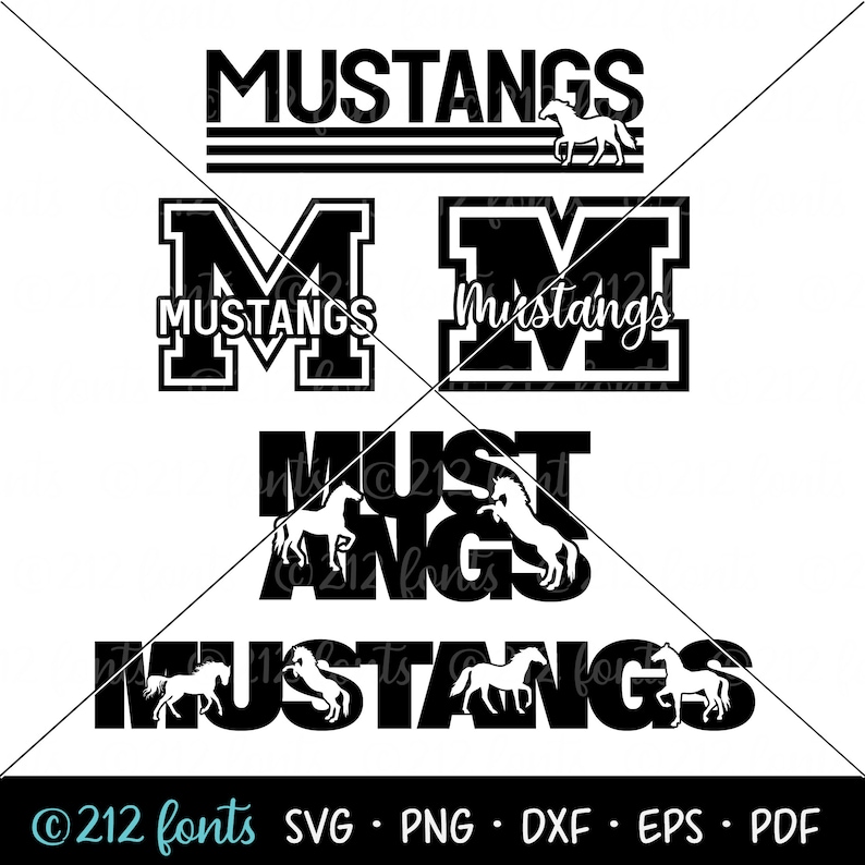 Mustangs Mascot SVG Graphics Pack: School Team Art (digital Files) - Etsy