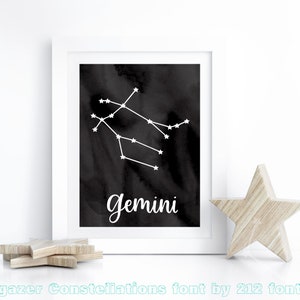 Constellation Dingbat Font, Zodiac Font, Font Made of Stars, Zodiac ...