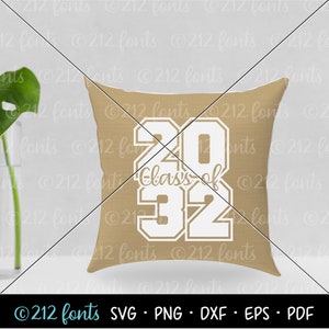 Class of 2032 Grad Clip Art SVG Graduation PNG Jpg Eps, '32 Year School ...