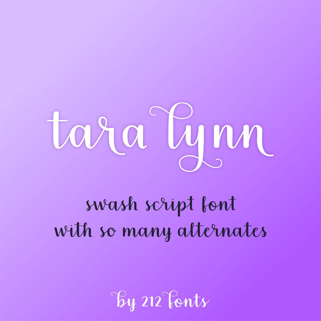 Tara Lynn Swash Script Font: Girly Wedding Invitation Font (OTF) - Etsy