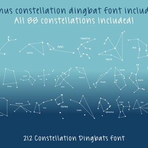Constellation Star Font Duo: Zodiac Alphabet & Dingbats (OTF) - Etsy