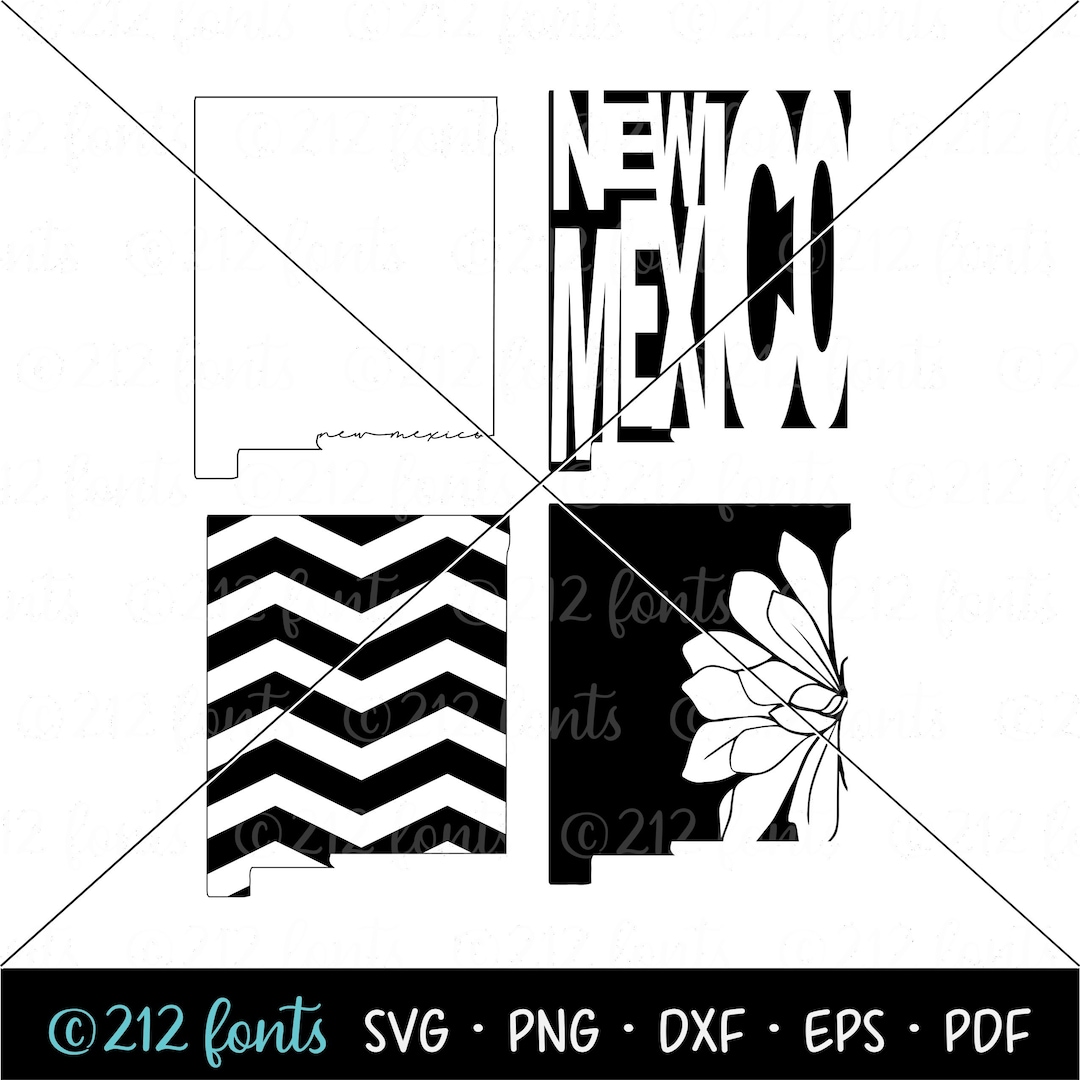 New Mexico Map Graphics: State Outline, Silhouette (digital Download ...