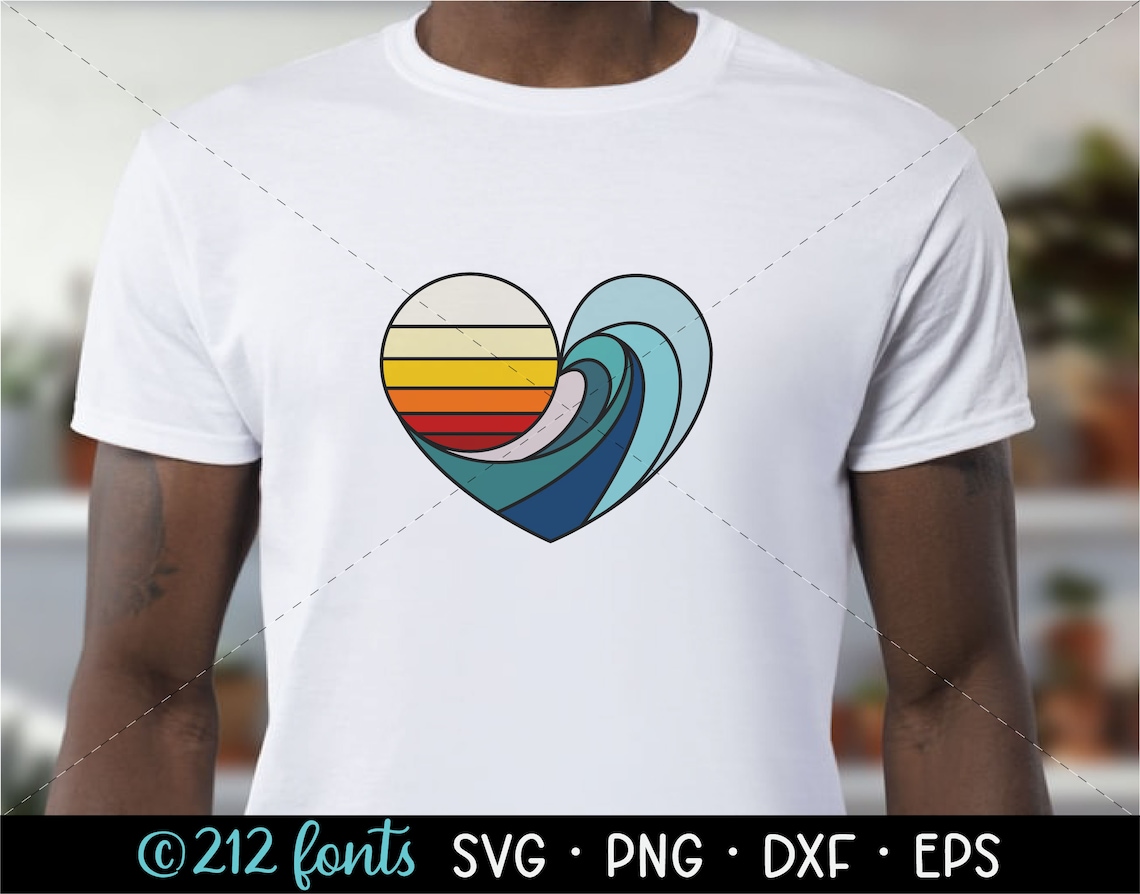 Ocean Wave Heart SVG Beach Love Png Dxf & Eps Digital Summer - Etsy Canada