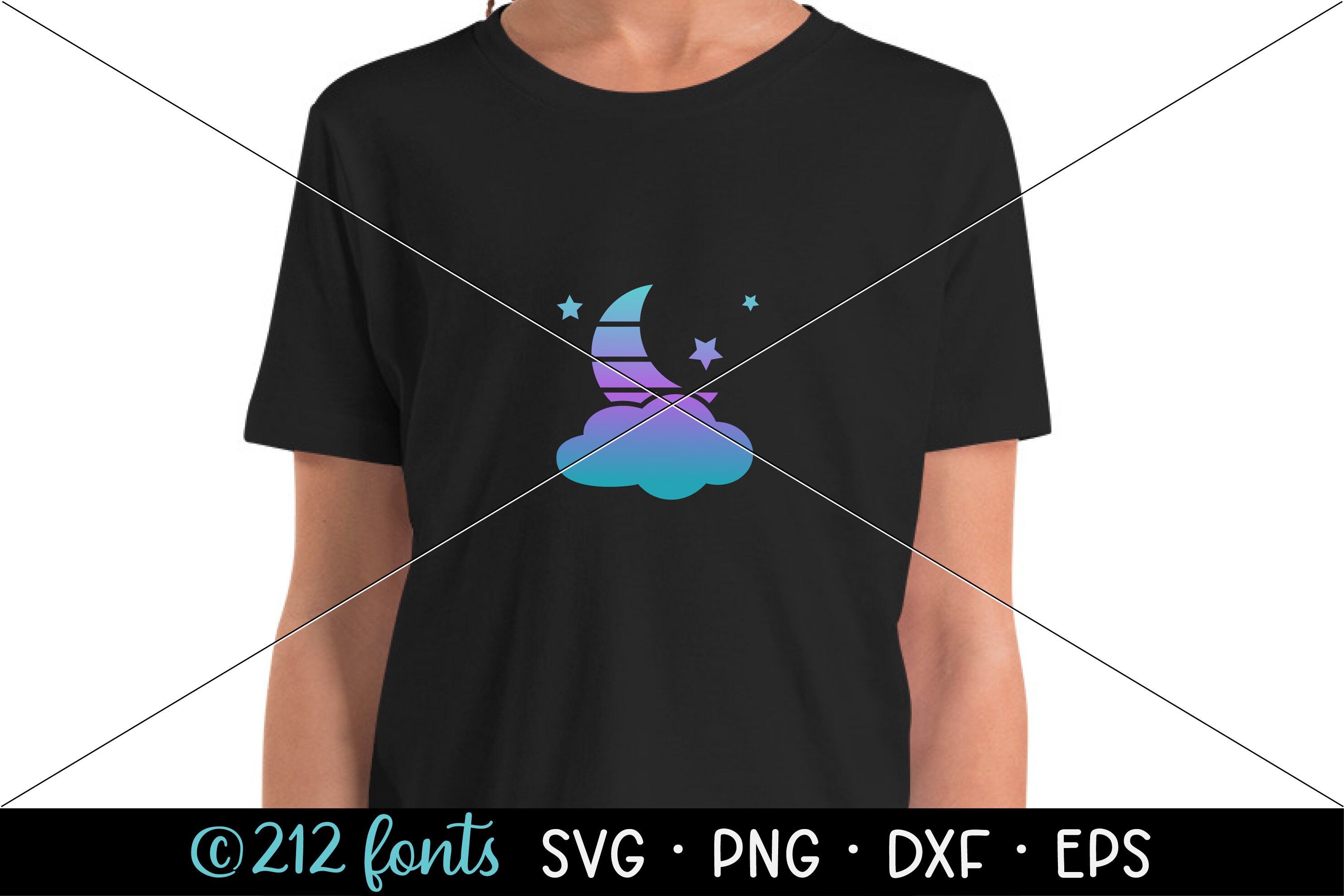 Moon Stars Clouds Clip Art, Celestial Graphics (svg, Png, Jpg, Dxf) - Etsy