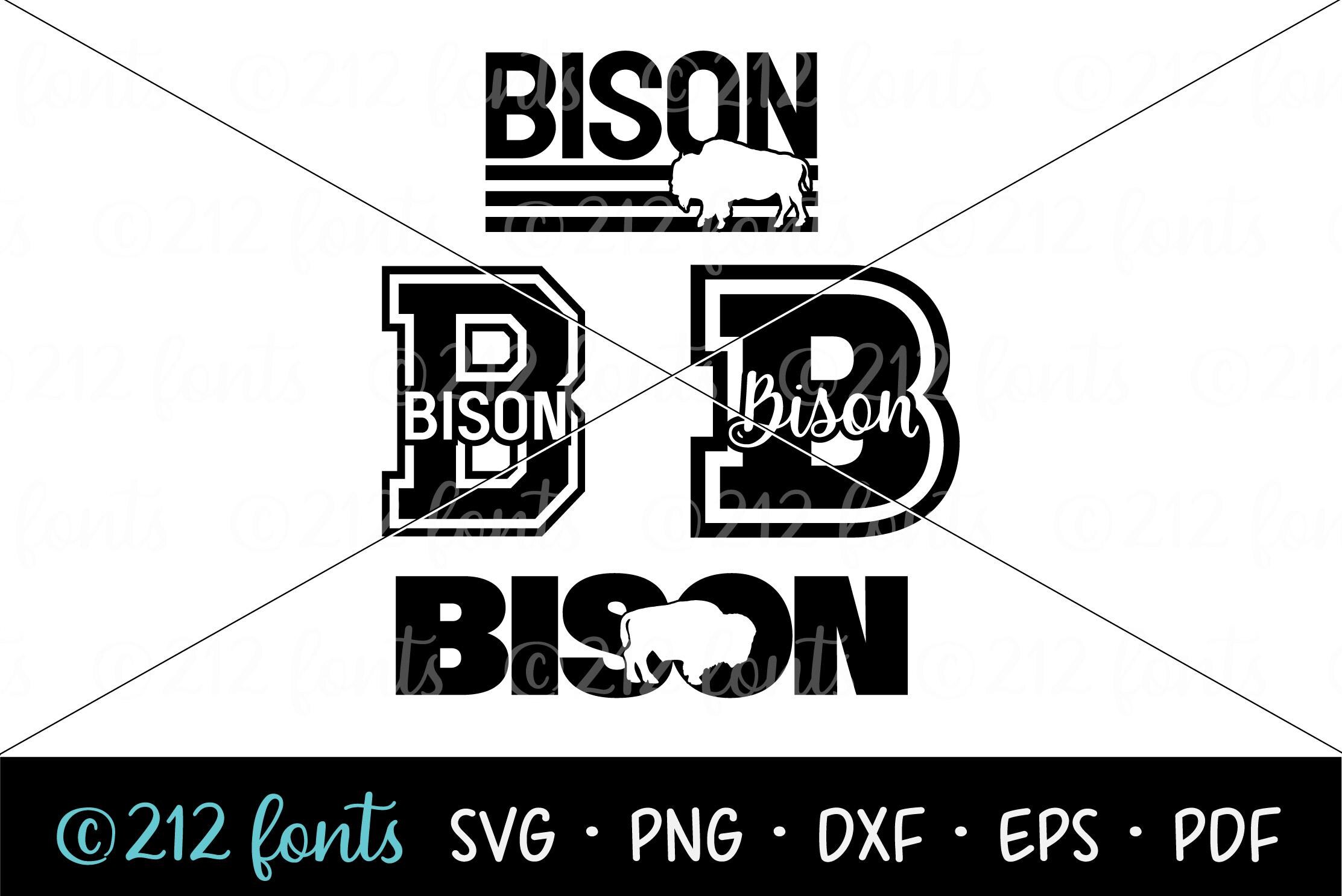 Bison Mascot SVG Graphics Pack: School Team Shirt Designs (digital ...