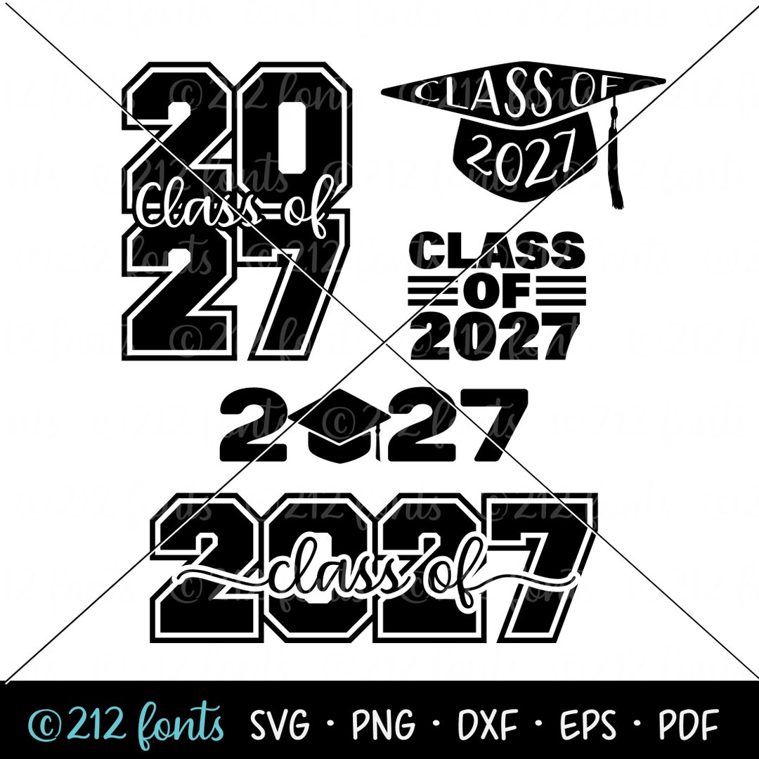 Class of 2027 Grad Clip Art SVG, Graduation PNG Jpg Eps, '27 Year ...