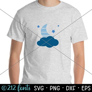 Moon & Stars Clip Art, Moon in Clouds Png, Jpg and SVG Format, Digital ...