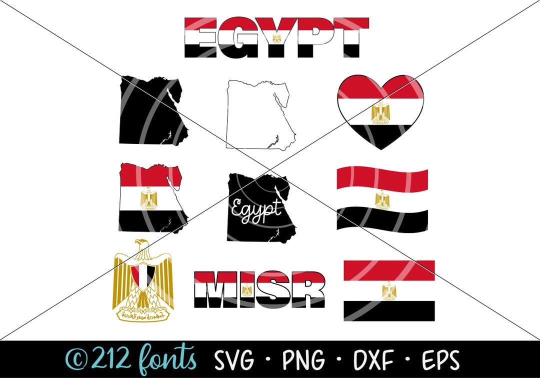 Egypt Flag and Country Svg Pack Egypt SVG Egypt Maps - Etsy