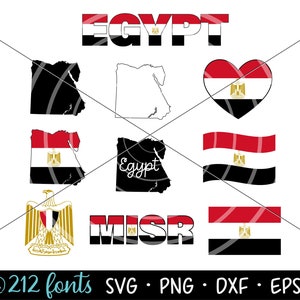 Egypt Flag and Country Svg Pack, Egypt SVG, Egypt Maps Silhouette ...
