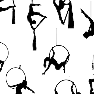 Aerialist Silhouettes Clip Art, Aerial Silks Png, Jpg Svg Format ...
