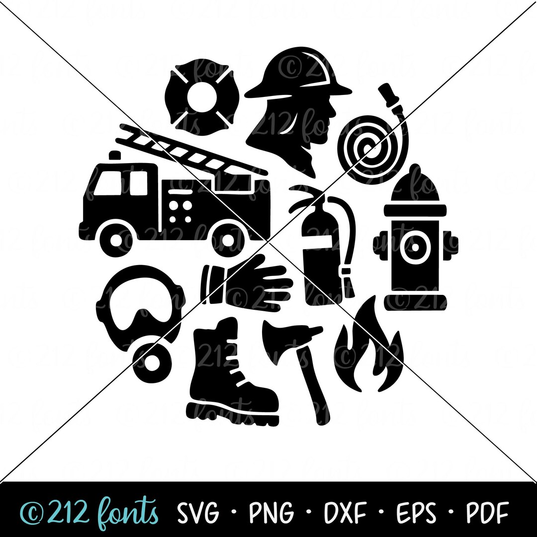 Firefighter Circle SVG, Fireman Clip Art (digital Files) - Etsy