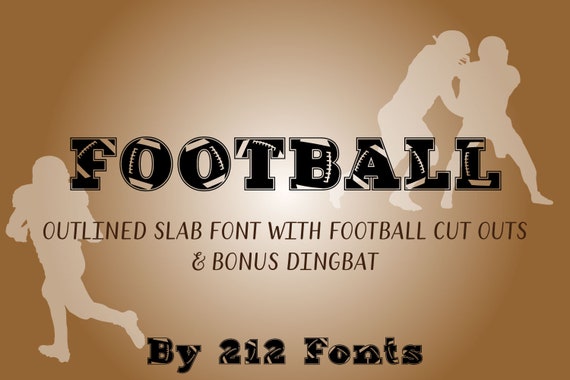 Football Slab font Layered Outline Font College Font | Etsy