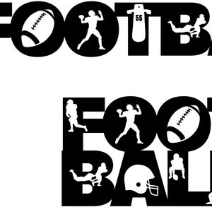 Football Word Clip Art Svgs, Football PNG Jpg Eps, Digital Football ...