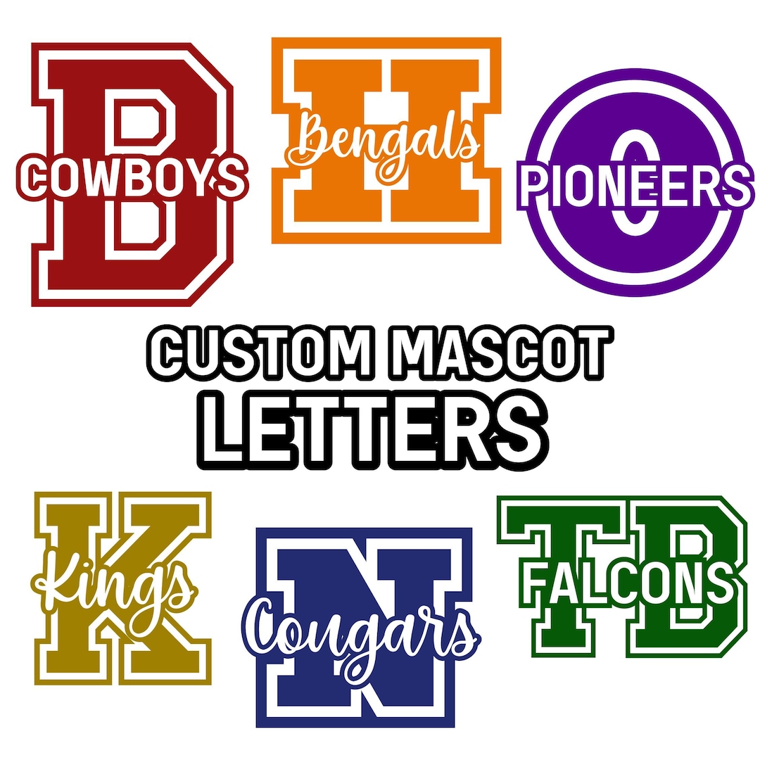 Custom Varsity Letters SVG, Personalized Mascot or School Letter ...
