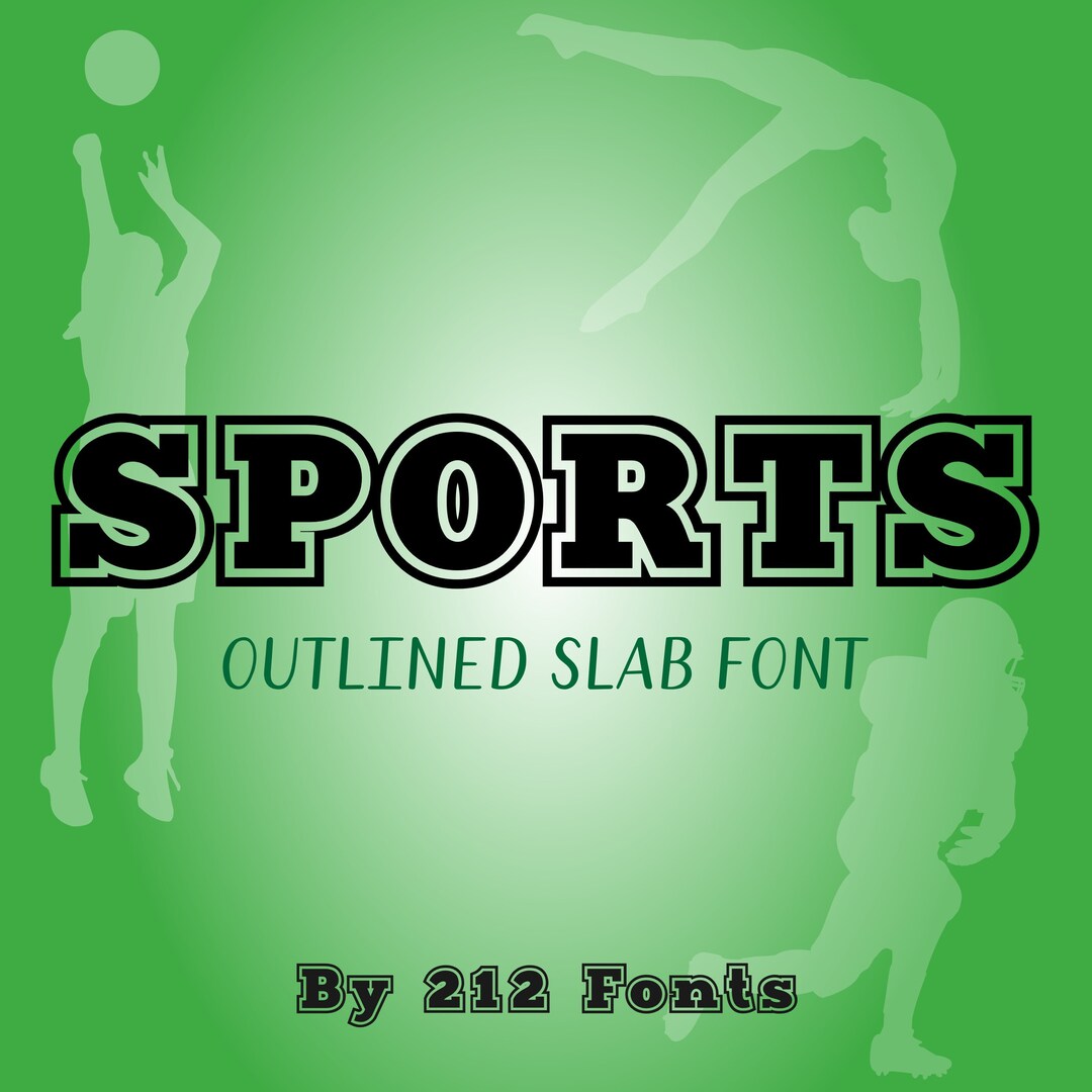 Sports Bold Outline Slab Font, Layered Outline Font, College Font ...