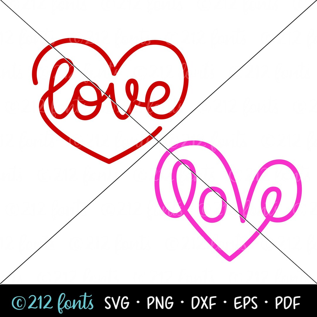 Love Heart SVG: Valentine's Day Graphic Cut Files (digital Download) - Etsy