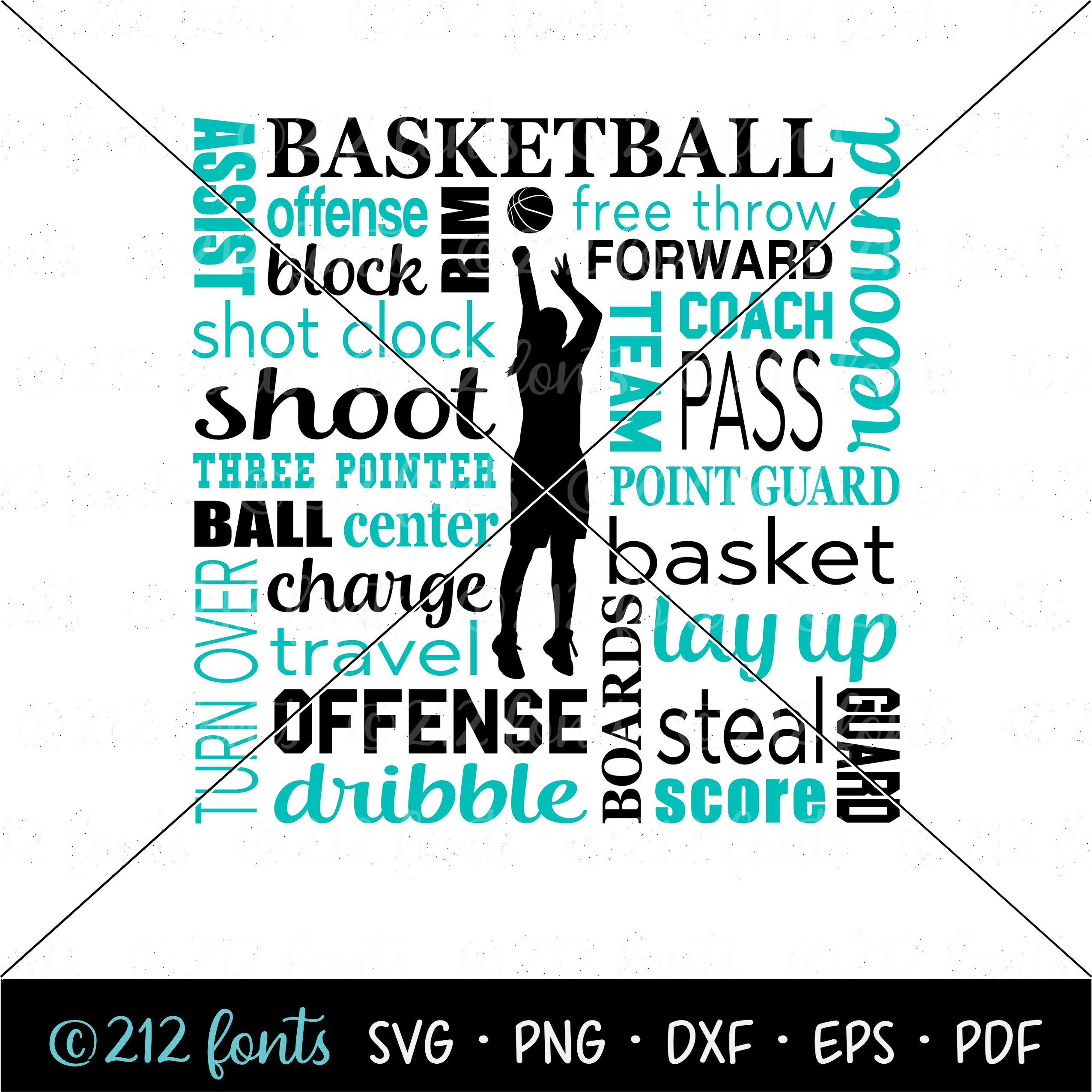 Girl's Basketball Word Art SVG, Basketball Png, Jpg and SVG Format ...