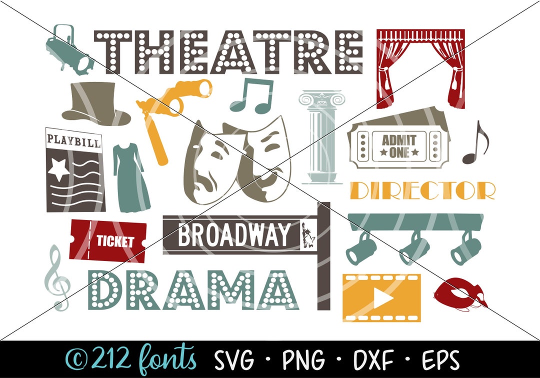 Theatre SVG Drama Teacher Png Theatre Icons Svg Digital - Etsy