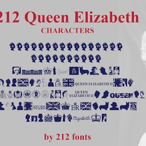 Queen Elizabeth Silhouette Dingbat Font (OTF) - Etsy